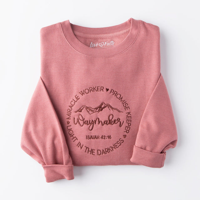 Embroidered Waymaker Sweatshirt – Love in Faith