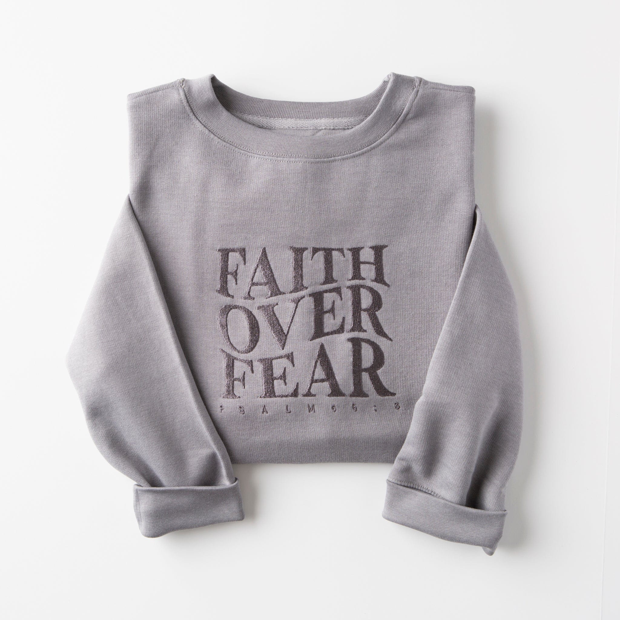 Embroidered Faith Over Fear Sweatshirt – Love in Faith