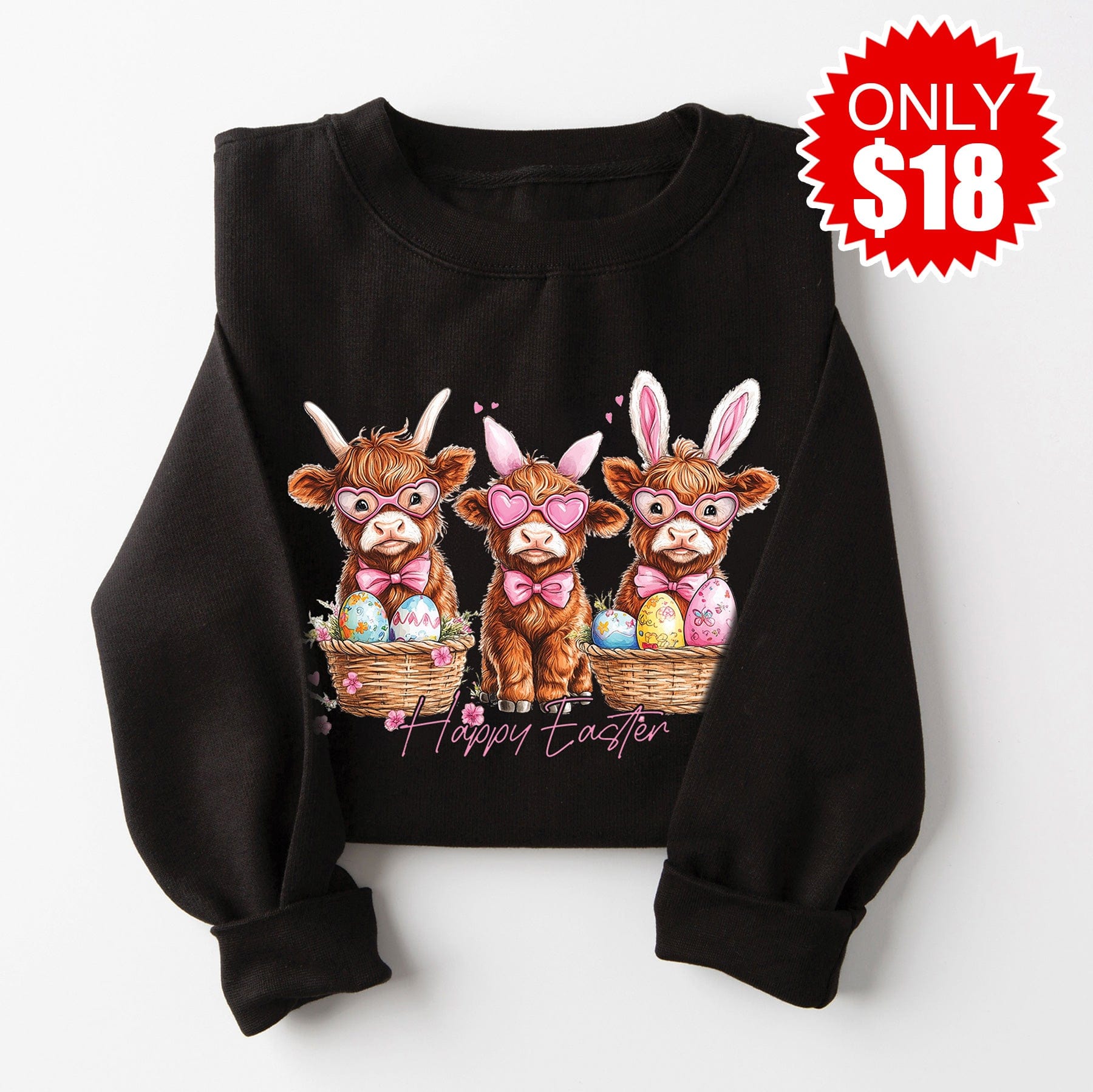 Happy Easter Crewneck Sweatshirt - Black – Love in Faith