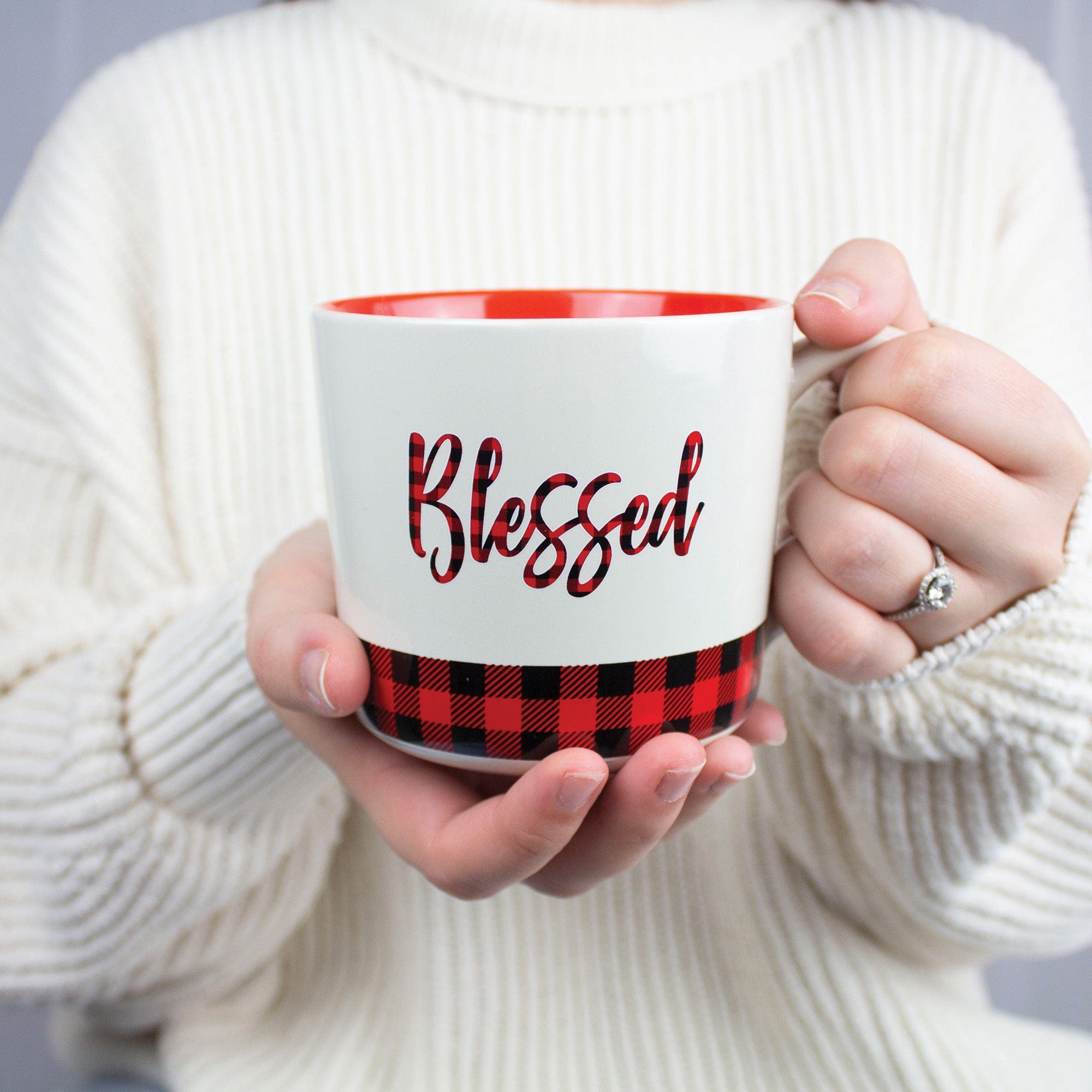 Blessed Plaid 15oz Mug w/ Handle | Love in Faith