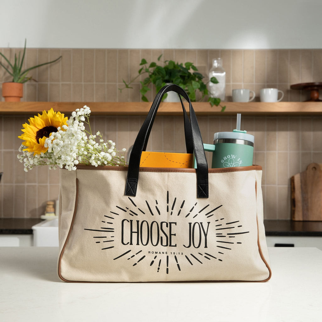 Choose Joy Canvas Tote Bag – Love in Faith