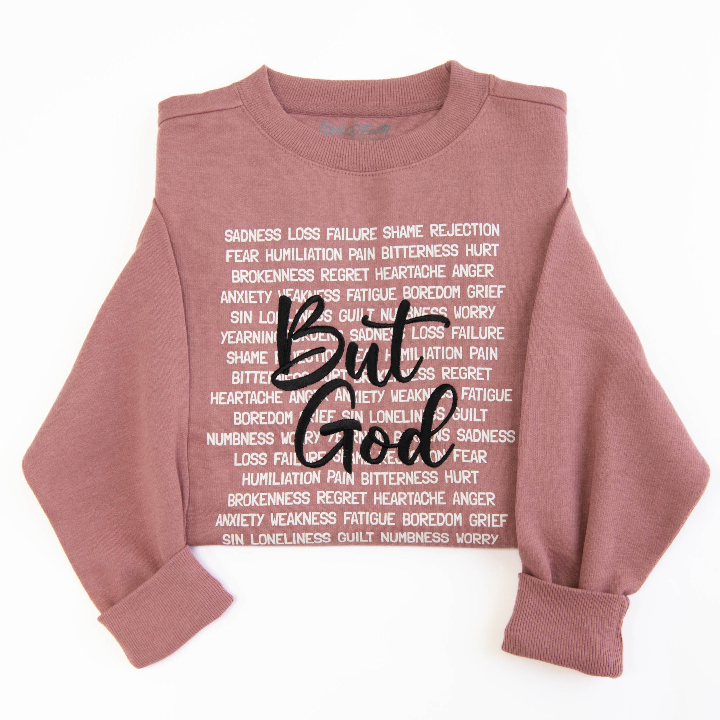 But God Embroidered Crewneck Sweatshirt – Love in Faith