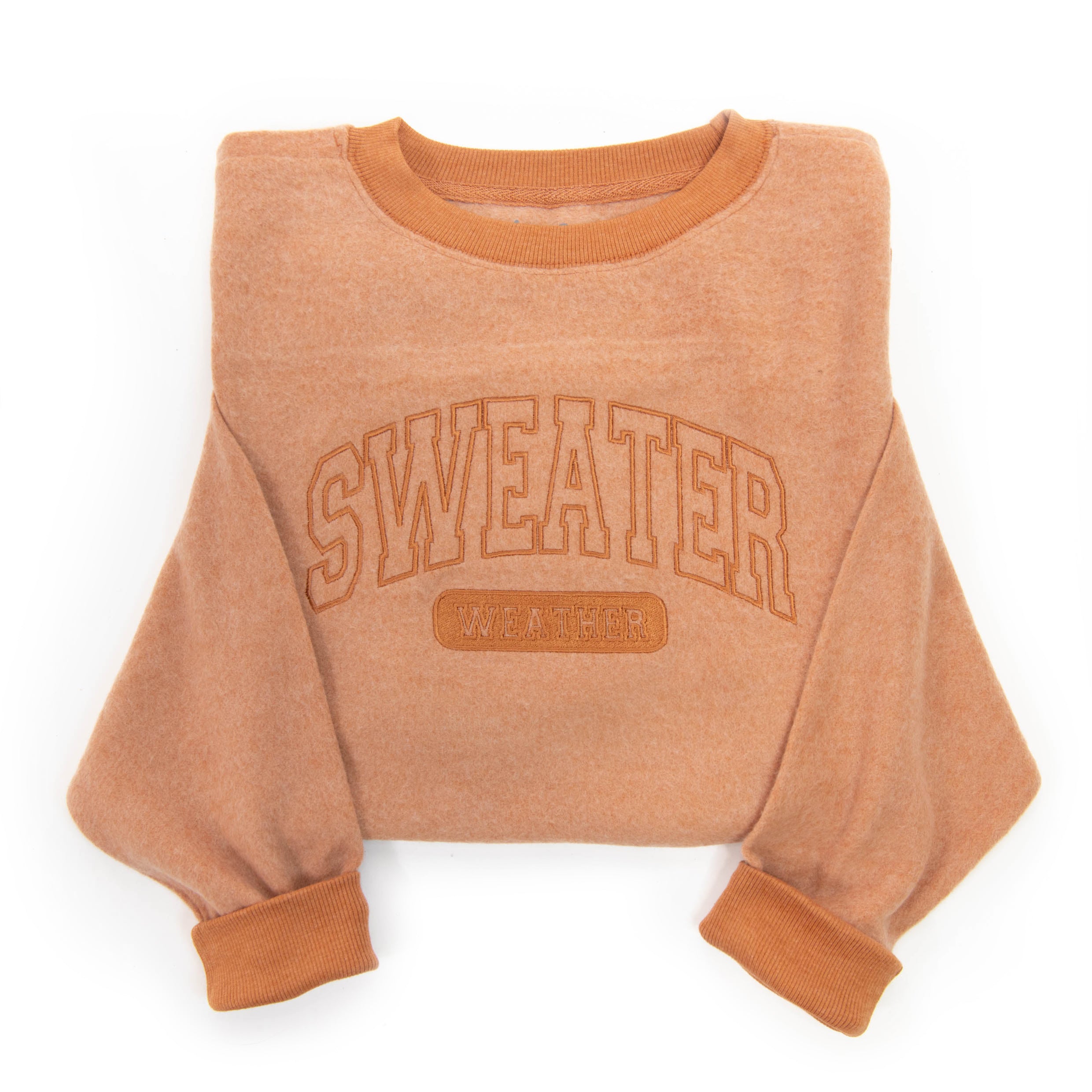 Embroidered Sweater Weather Fuzzy Sweatshirt – Love in Faith