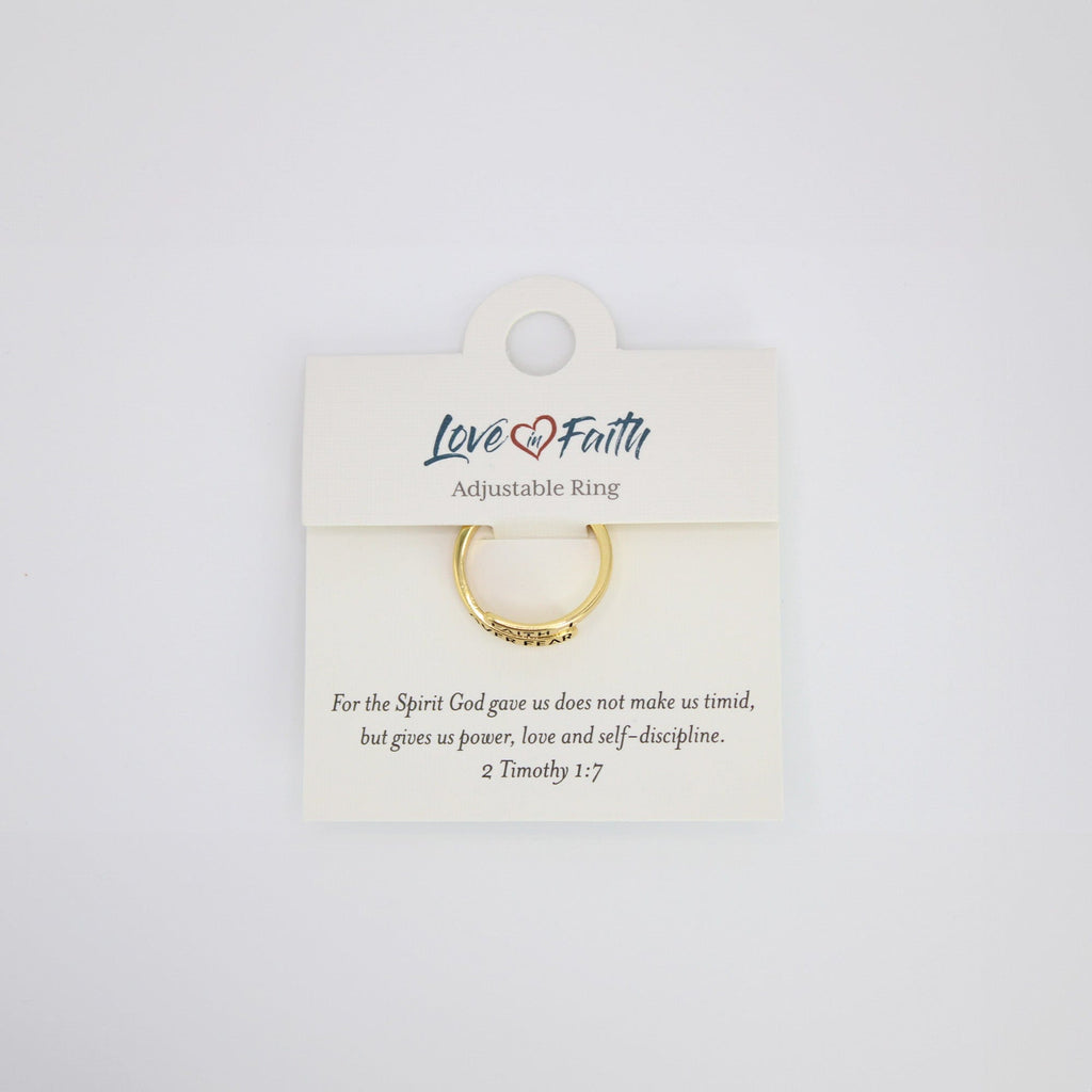 Faith Over Fear Gold Plated Brass Ring – Love in Faith