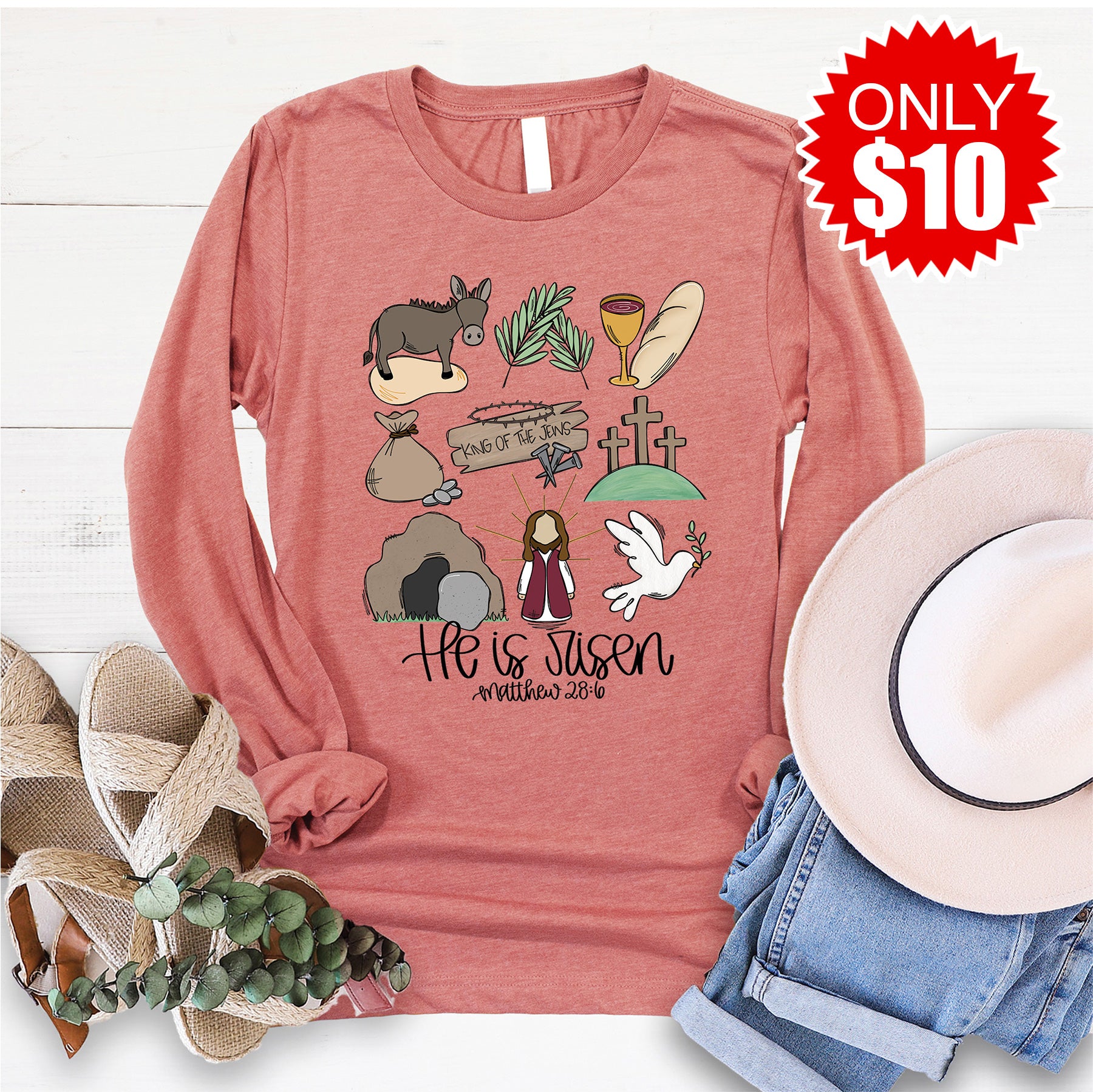 He is Risen Long Sleeve - Heather Clay – Love in Faith