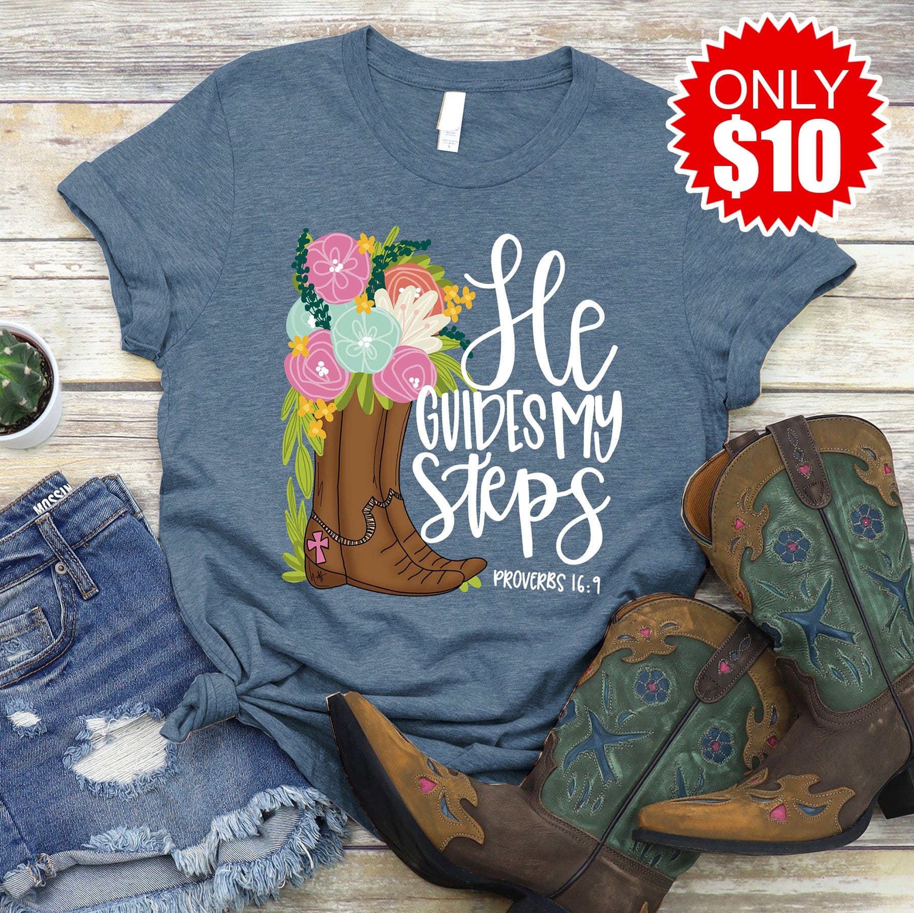 He Guides My Steps Tee - 10 – Love in Faith