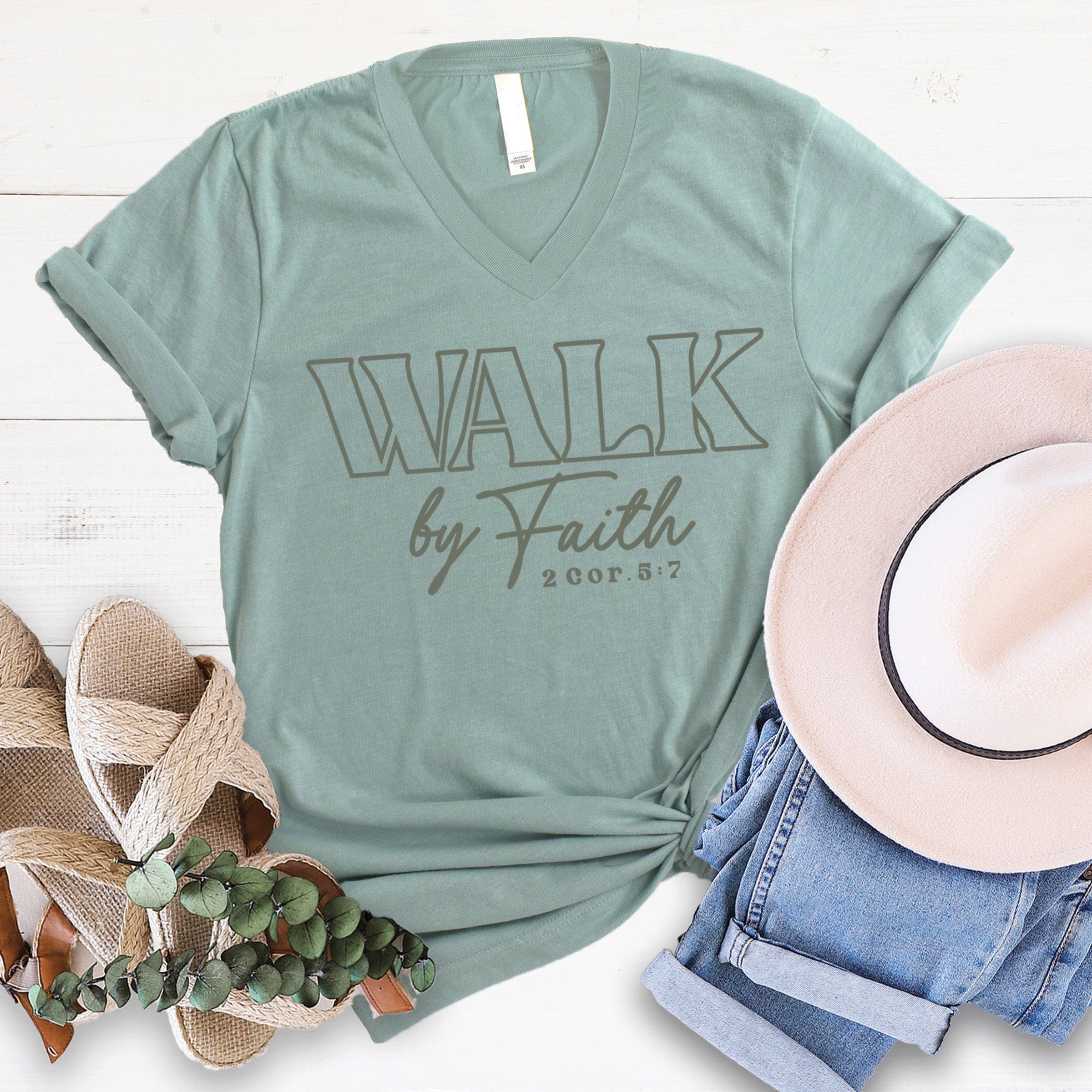 Walk by Faith V-Neck – Love in Faith